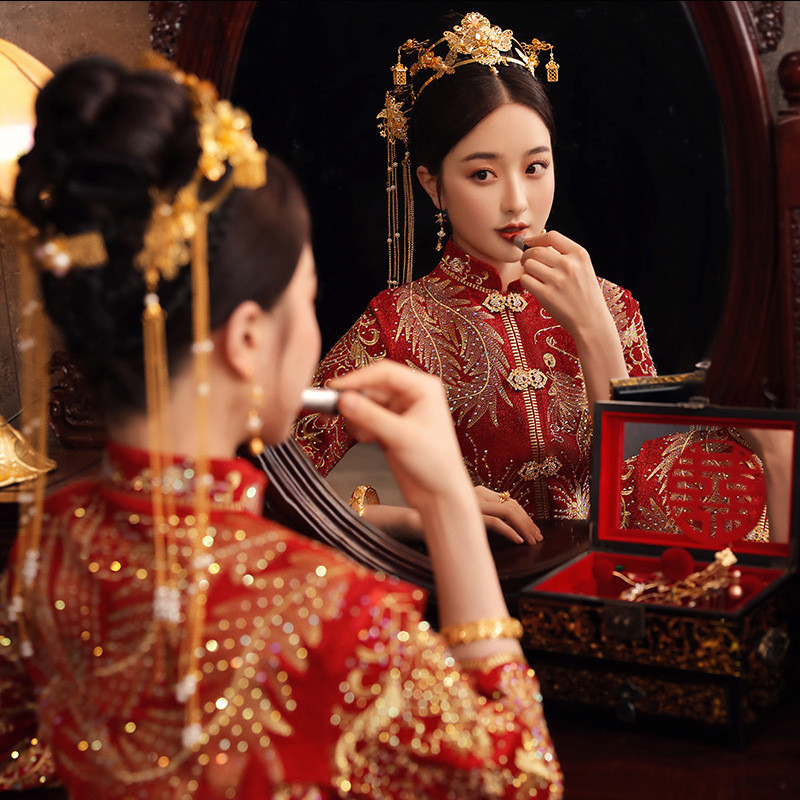 Xiuhe Clothing Bride 2023 Autumn Winter Wedding Chinese Dress Dragon ...