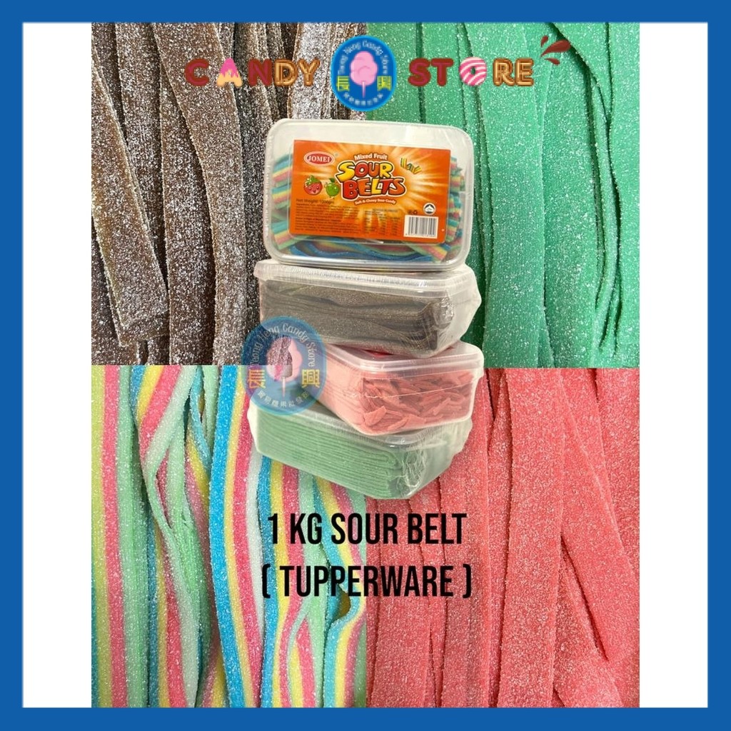 Tupperware **] Jomei 1kg Sour Belt Gula Jelly Sour Gummy (Apple/Strawberry/Cola/Rainbow ...