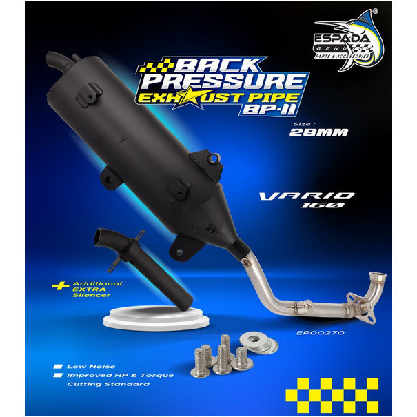 ESPADA RACING EXHAUST PIPE BACK PRESSURE [ 28MM ] BACKPRESSUE VARIO160 ...