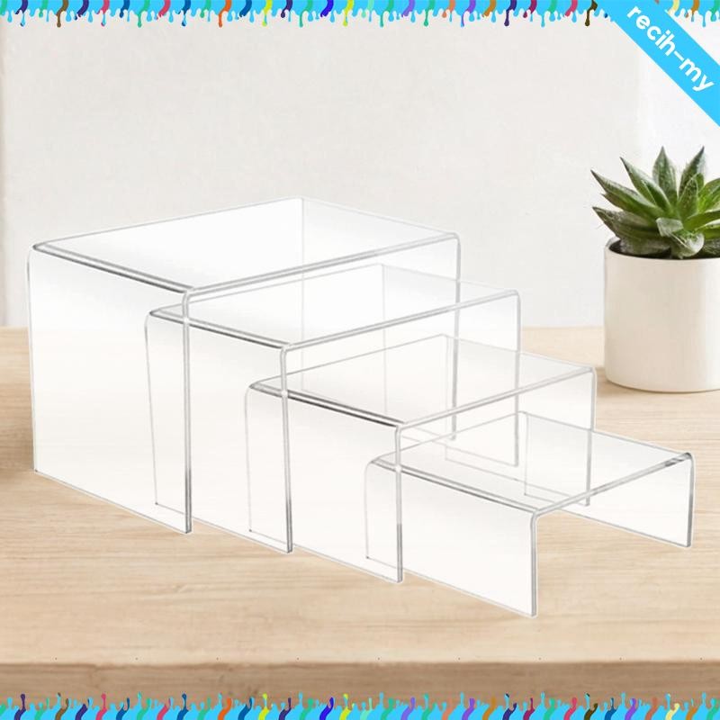 [RecihMY] Acrylic Riser Display Shelf Elevated Display Rack Transparent ...
