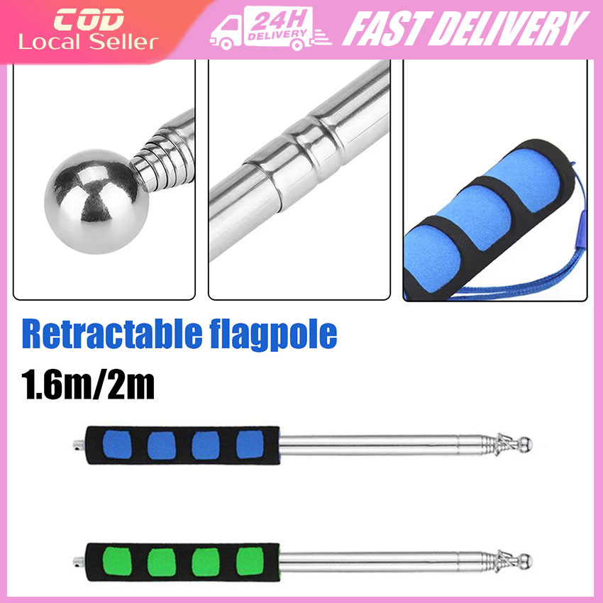 1.6M/2M Telescopic Tour Guide Flagpole Portable Handheld Windsock Flags ...