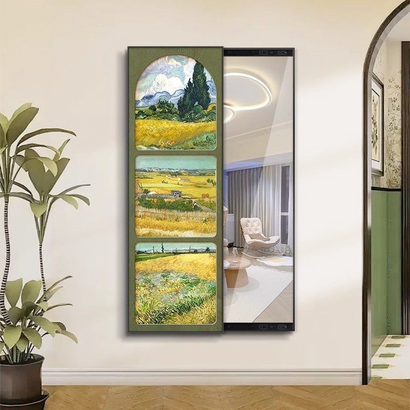 Van Gogh Hidden Push-Pullable Full-Body Mirror Oil Painting Style ...
