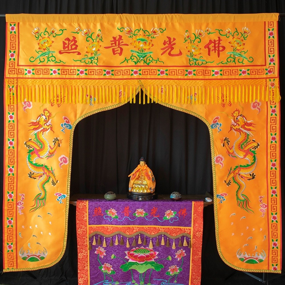 Buddhist Hall Dragon Gate God Tent Hanging Curtain Dragon Phoenix Tent ...