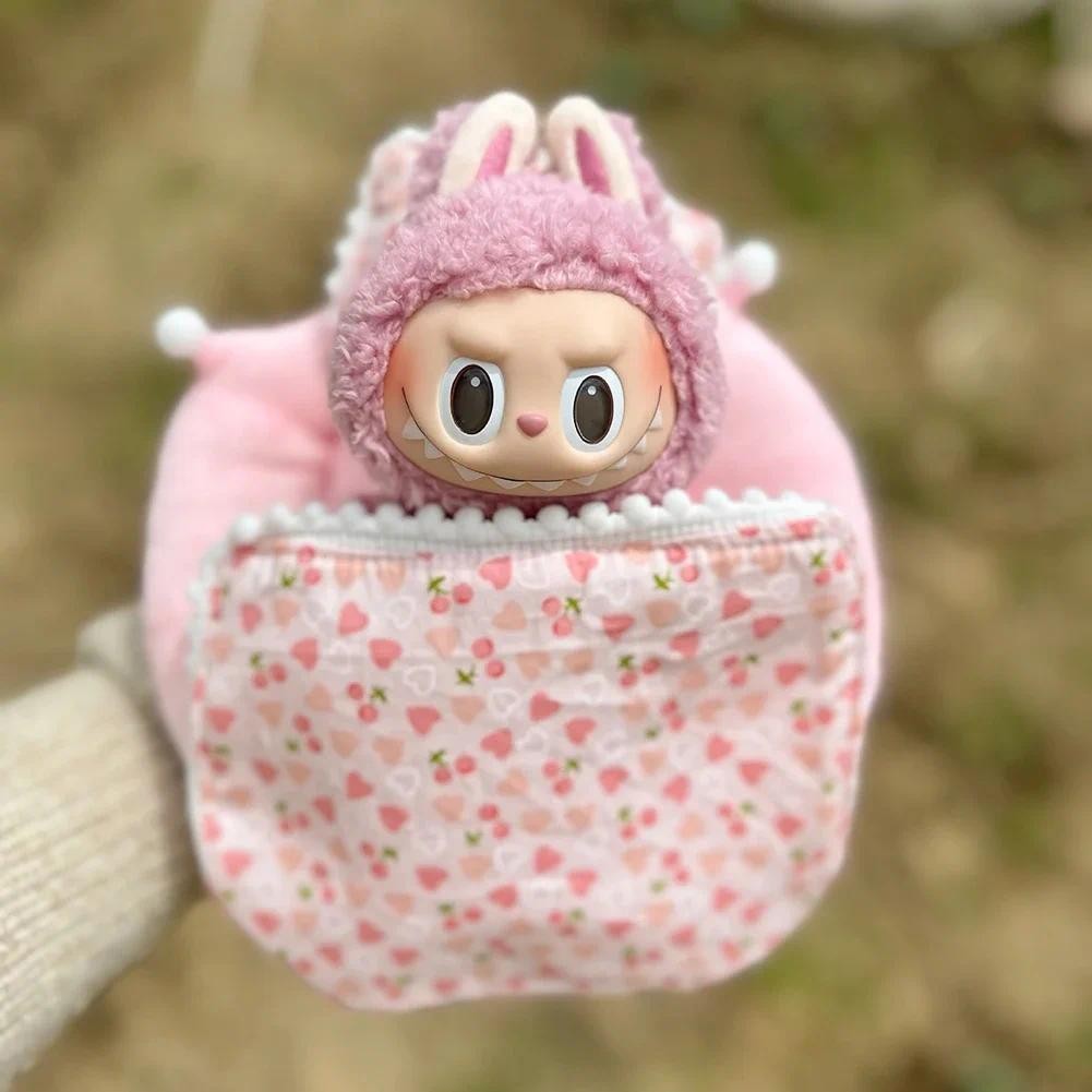 Cozy Bedding Set For 17cm Labubu Vinyl plush Labubu Cute Bed Blanket ...