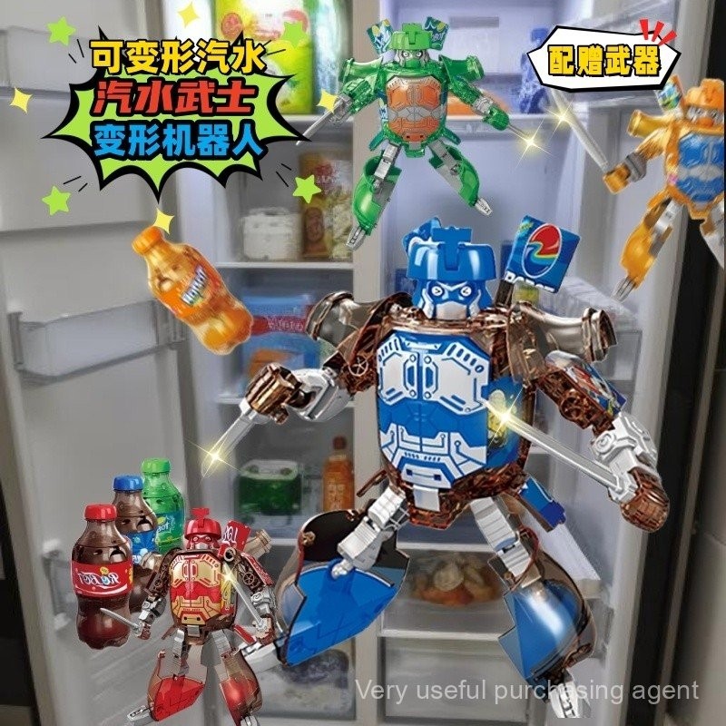 Shopee Official § Soda Transforming Robot Cola Beverage Transformers ...