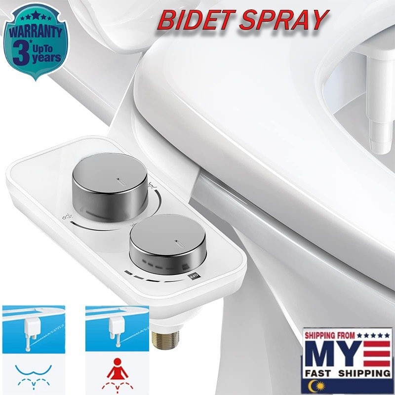 Bidet Toilet Seat Attachment Fresh WaterPregnant Hands-Free Non Electric with Dual Nozzles For ...