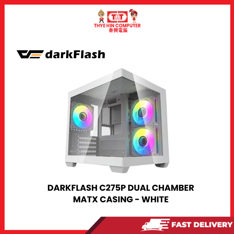 DARKFLASH C275P DUAL CHAMBER MATX CASING - WHITE | Shopee Malaysia
