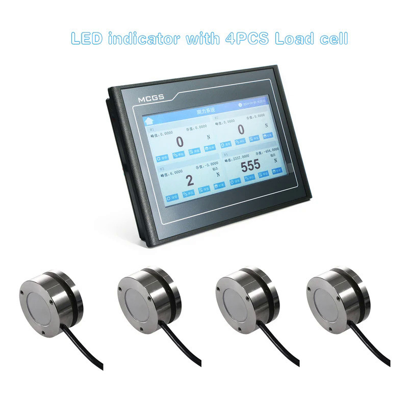 Four-Channel Force Meter Display Indicator with 4 X Load Cells Test ...