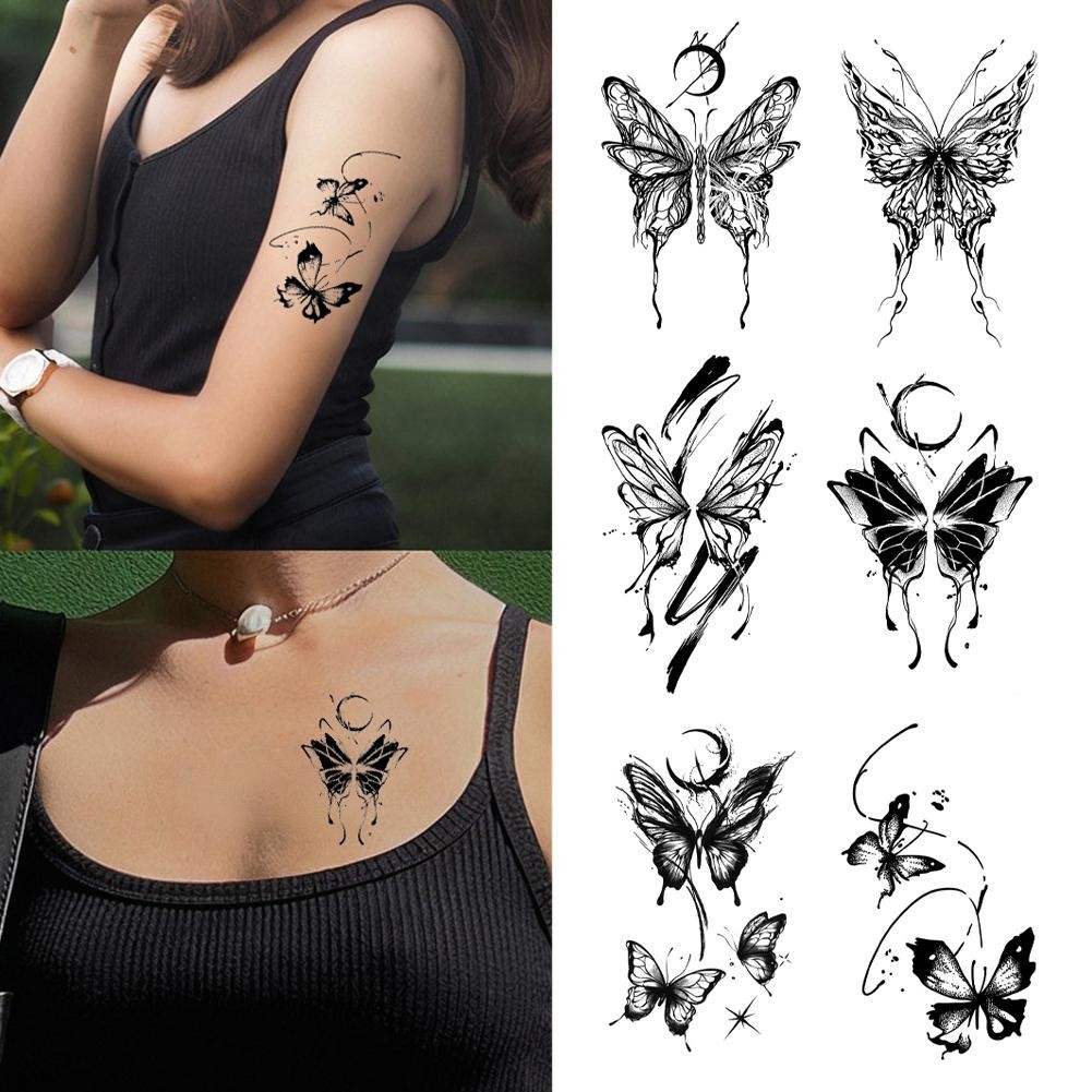 Herbal Butterfly Tattoo Stickers Female Semi-Permanent Tattoo Small ...
