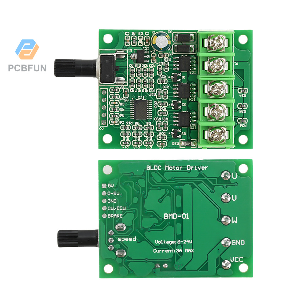 Pcbfun DC 3-Phase Brushless Hallless Motor Controller Motor Driver ...