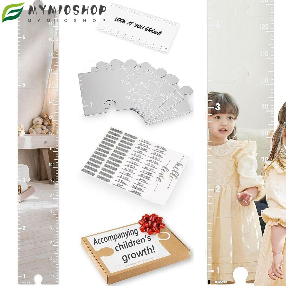 MIOSHOP Growth Chart Mirror for Wall, Foldable Growth Chart Growth Chart Mirror, Gifts Height ...