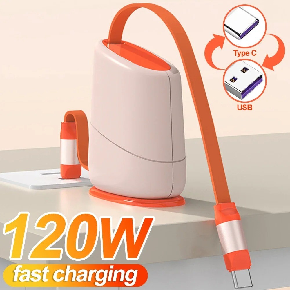Universal Stretchable 120W USB Type C Data Cable - Desktop Fixed Type ...