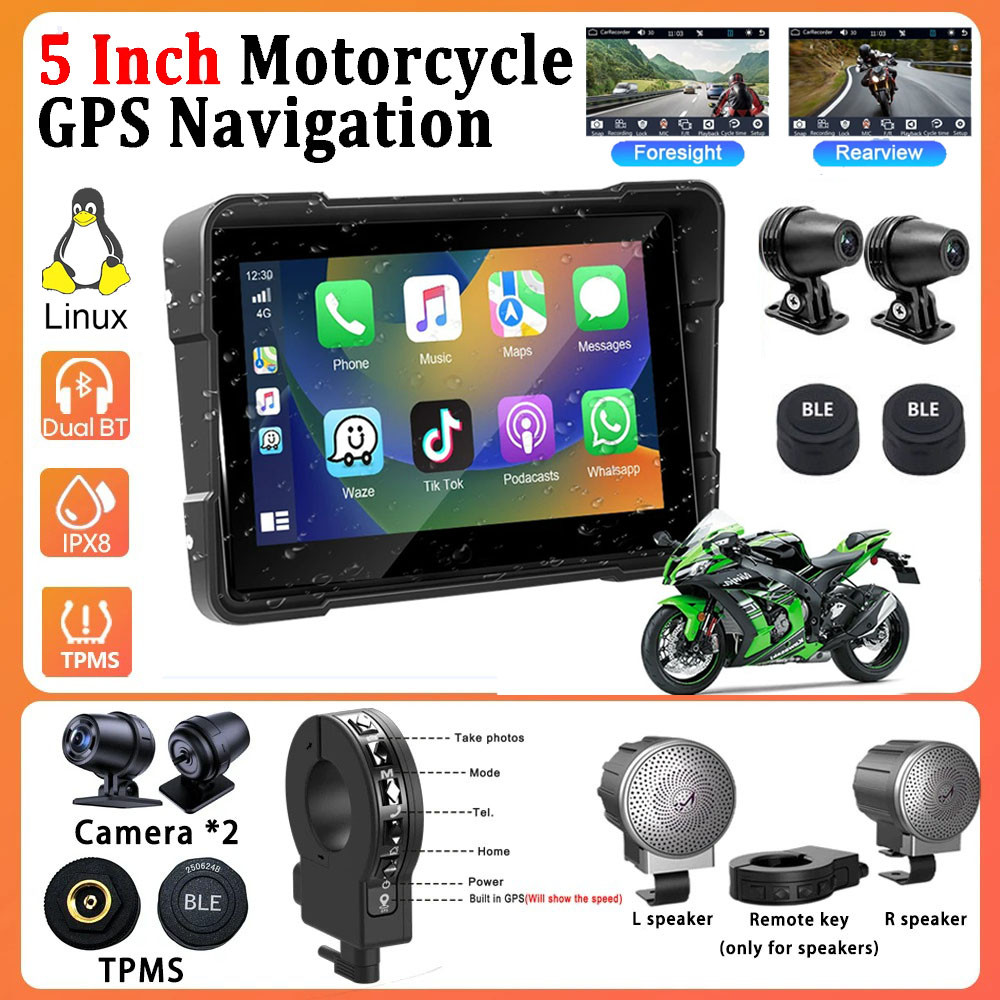5 inch Motorcycle Android Auto Multimedia Player GPS Navigation ...