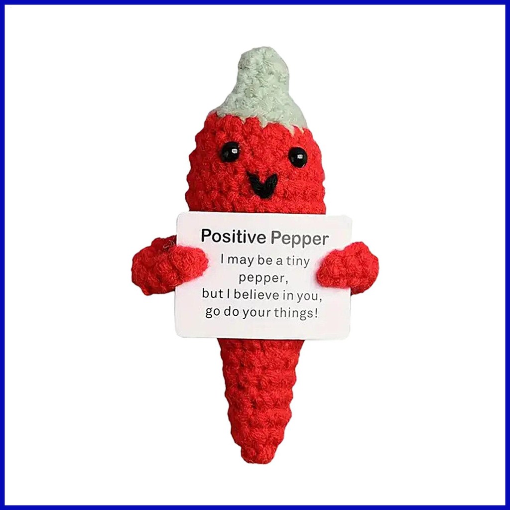 Positive Crochet Knitted Potato Toy with Positive Card Funny Handmade ...