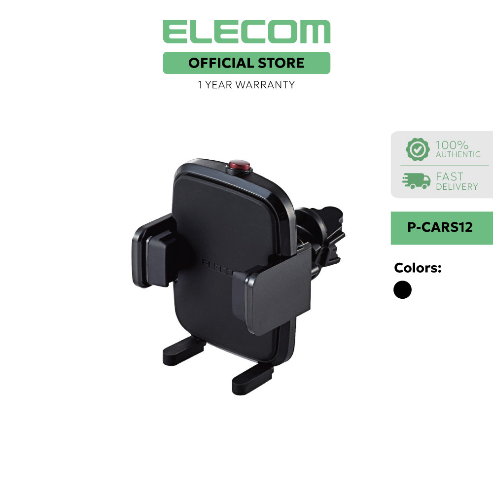 ELECOM P-CARS12BK One-touch Smartphone Car Holder (Air Conditioner Clip) | Shopee Malaysia