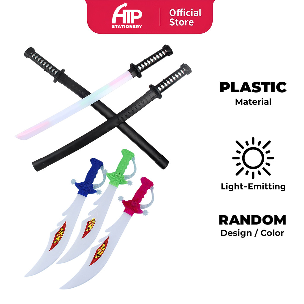 LED Glowing Long Knife Toys Samurai Knife Toys Safe Fake Knife Stress ...