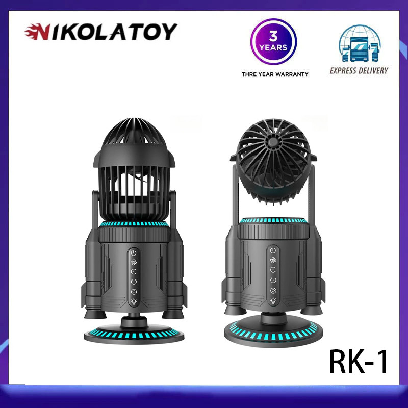 NIKOLATOY RK-1 Creative Desktop Multi-Function Rocket Fan Dual-Drive ...