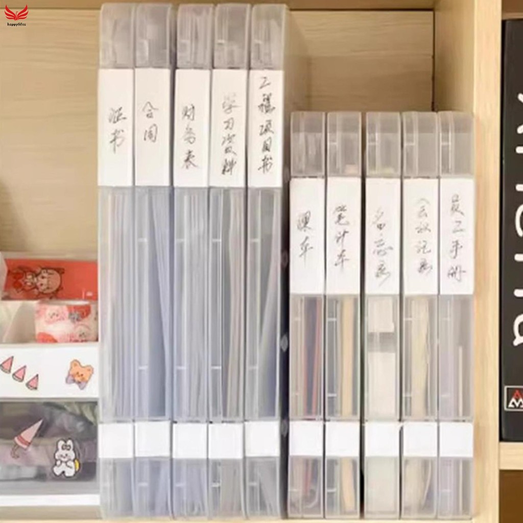 Clear A4 File Portable Project Case Plastic Paper Storage Container Box ...