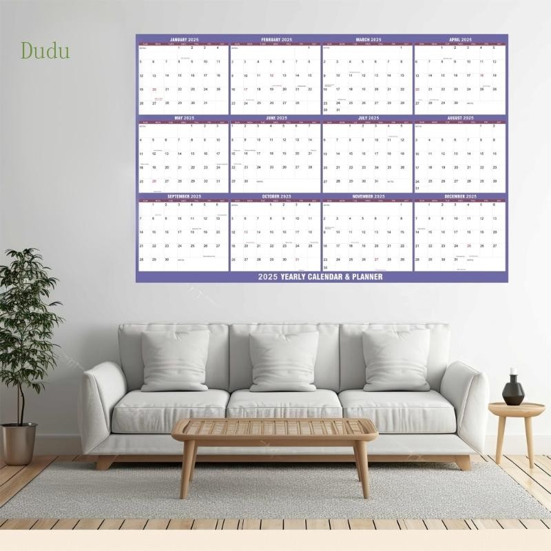 Dudu 2025 Yearly Calendar Wall Planner from Jan to Dec Family Home ...