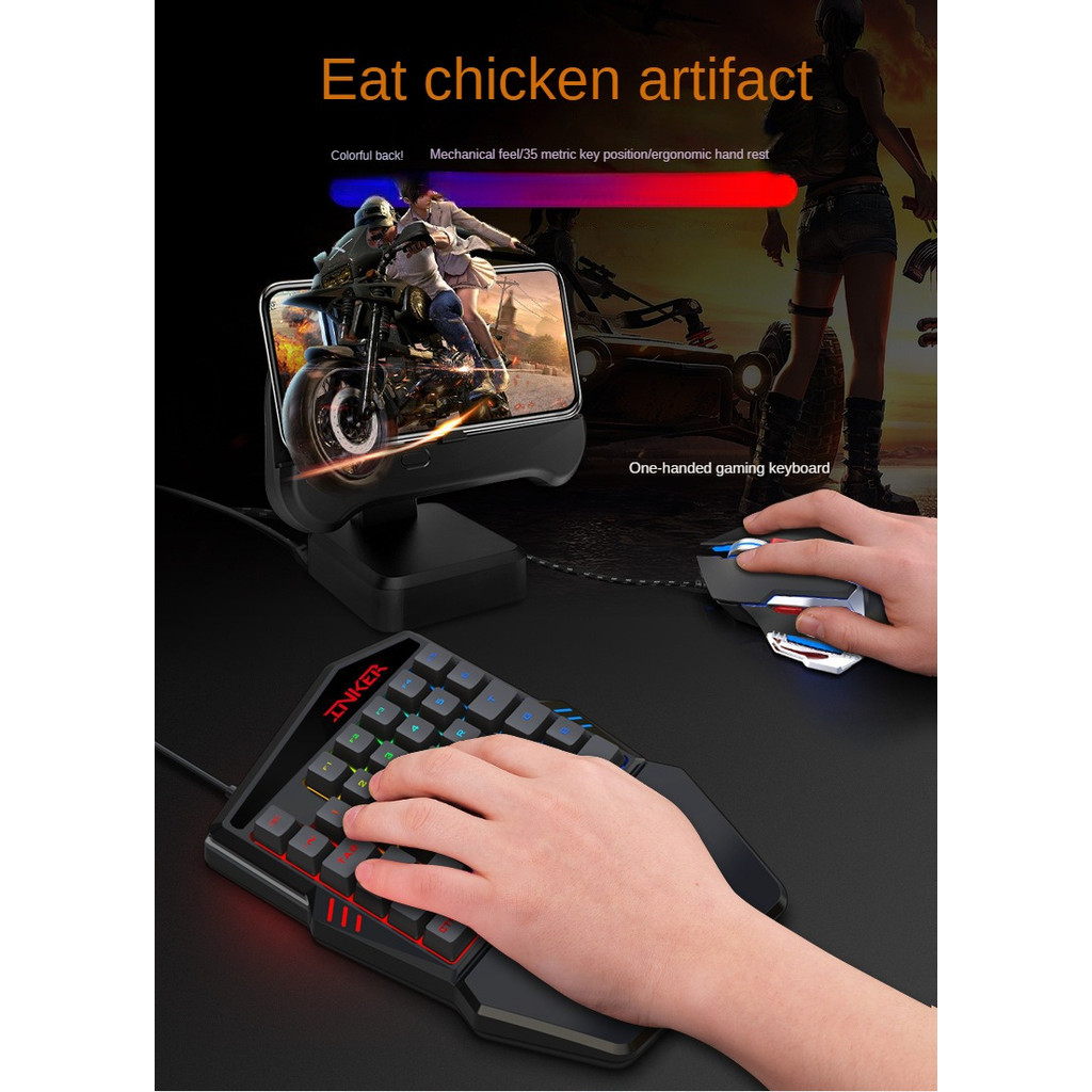 PUBG artifact one handed keyboard colorful mechanical 35 keys for PC ...