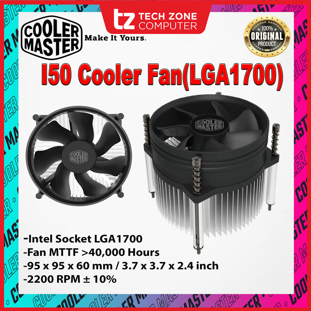 Cooler Master i50 CPU Cooler Fan For Intel LGA1700 Socket (RR-I5A7-22FK ...