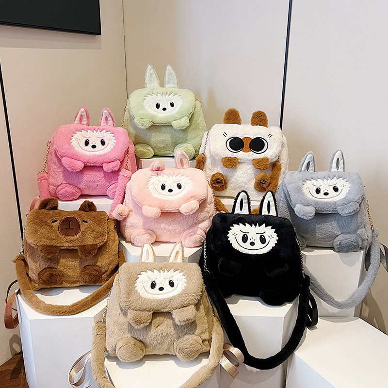 Labubu Plush Backpack Zimomo Cartoon Labubu Children Backpack Flip ...