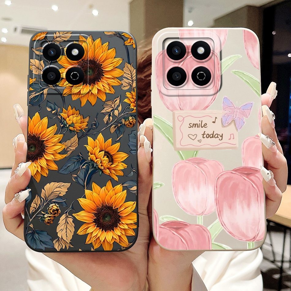 Honor 200 Smart 2024 Beautiful Tulip Sunflower Butterfly Painted Casing ...