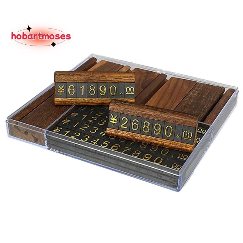 10 Sets/Box Mini Wood Combined Number Price Cube Tag Jewelry Adjustable ...