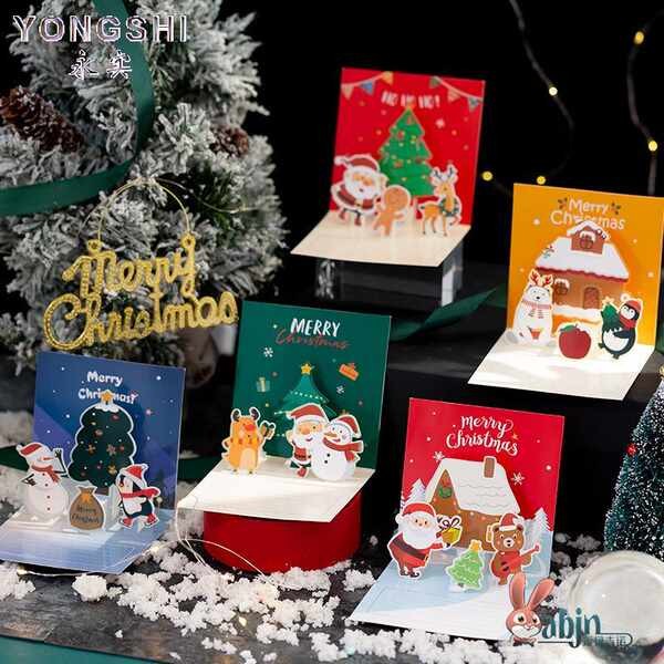 christmas card Kad ucapan tiga dimensi Krismas kreatif kad ucapan ...