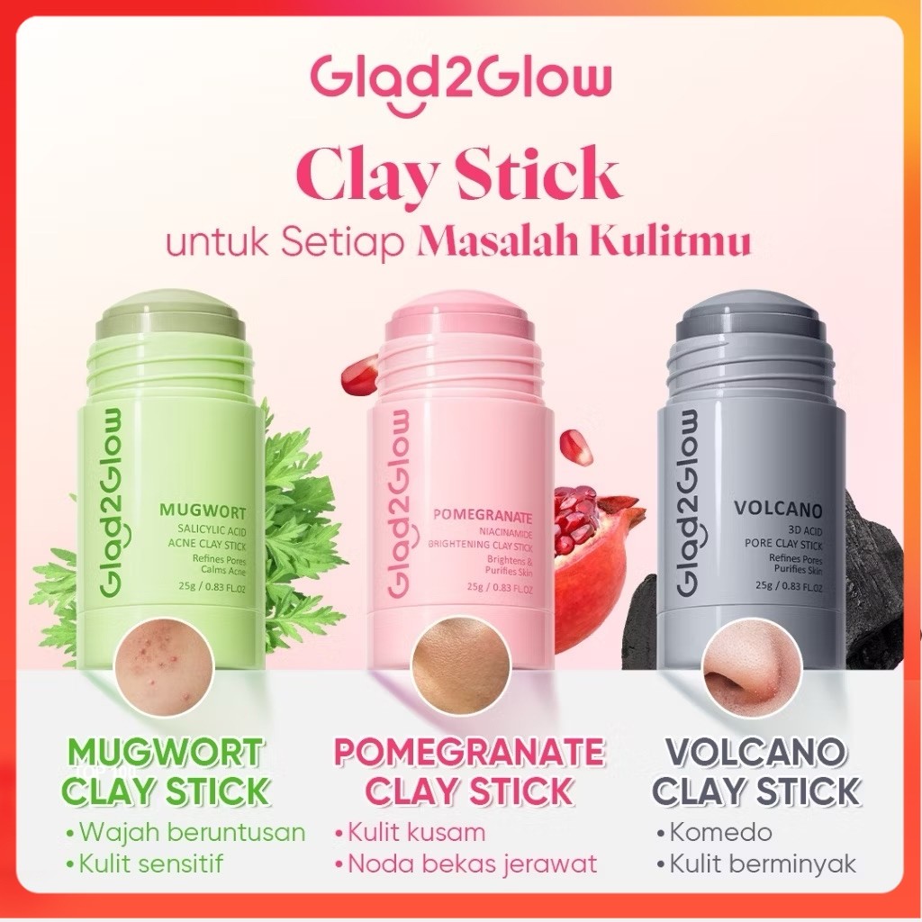 [MDP] GLAD2GLOW CLAY STICK 25GR SERIES | BRIGHTENING | MUGWORT MUGWORT ...