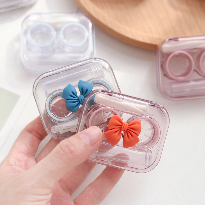 Contact Lens Case Cute Bow Cosmetic Contact Lens Case Cartoon Girl ...