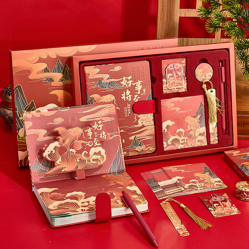 Chinese Style Notebook Gift Box Custom Antique Handbook Set Diary ...