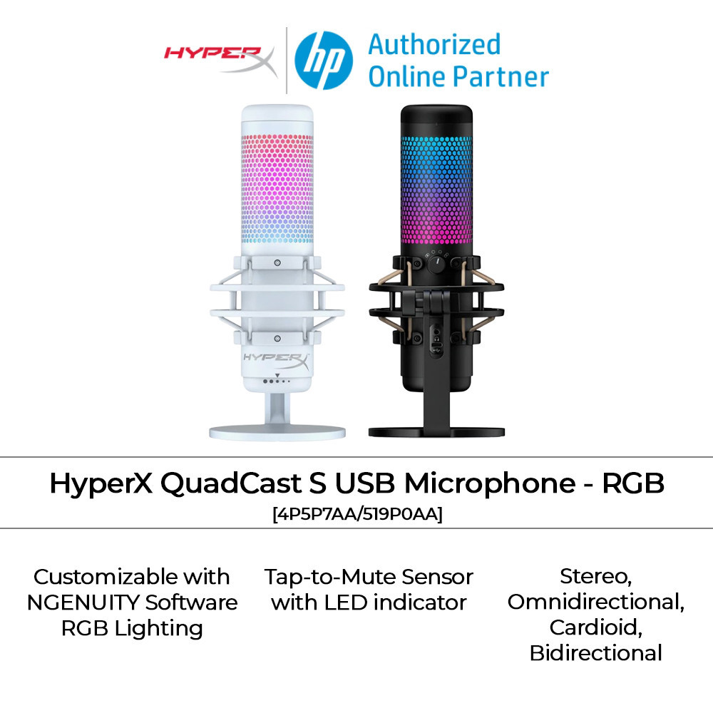HyperX QuadCast S USB Microphone RGB [4P5P7AA/519P0AA] | Shopee Malaysia