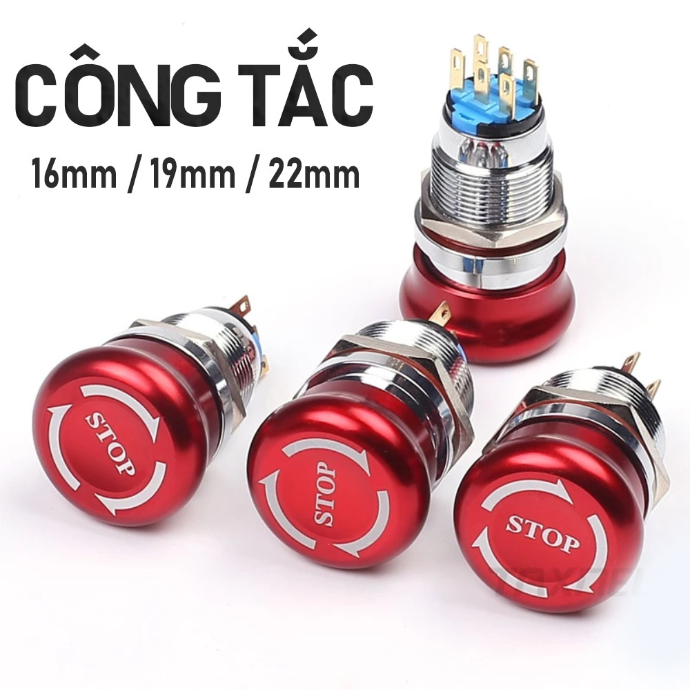 Emergency Stop Push Button Switch 16mm/19mm/22mm, 1 and 2 Mode Rotation ...