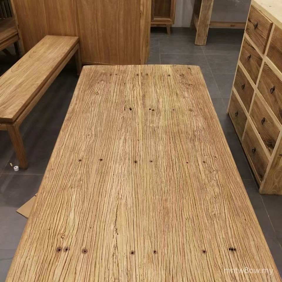 Bahan papan kayu pepejal kayu elm lama kaunter bar tingkap tingkap ...