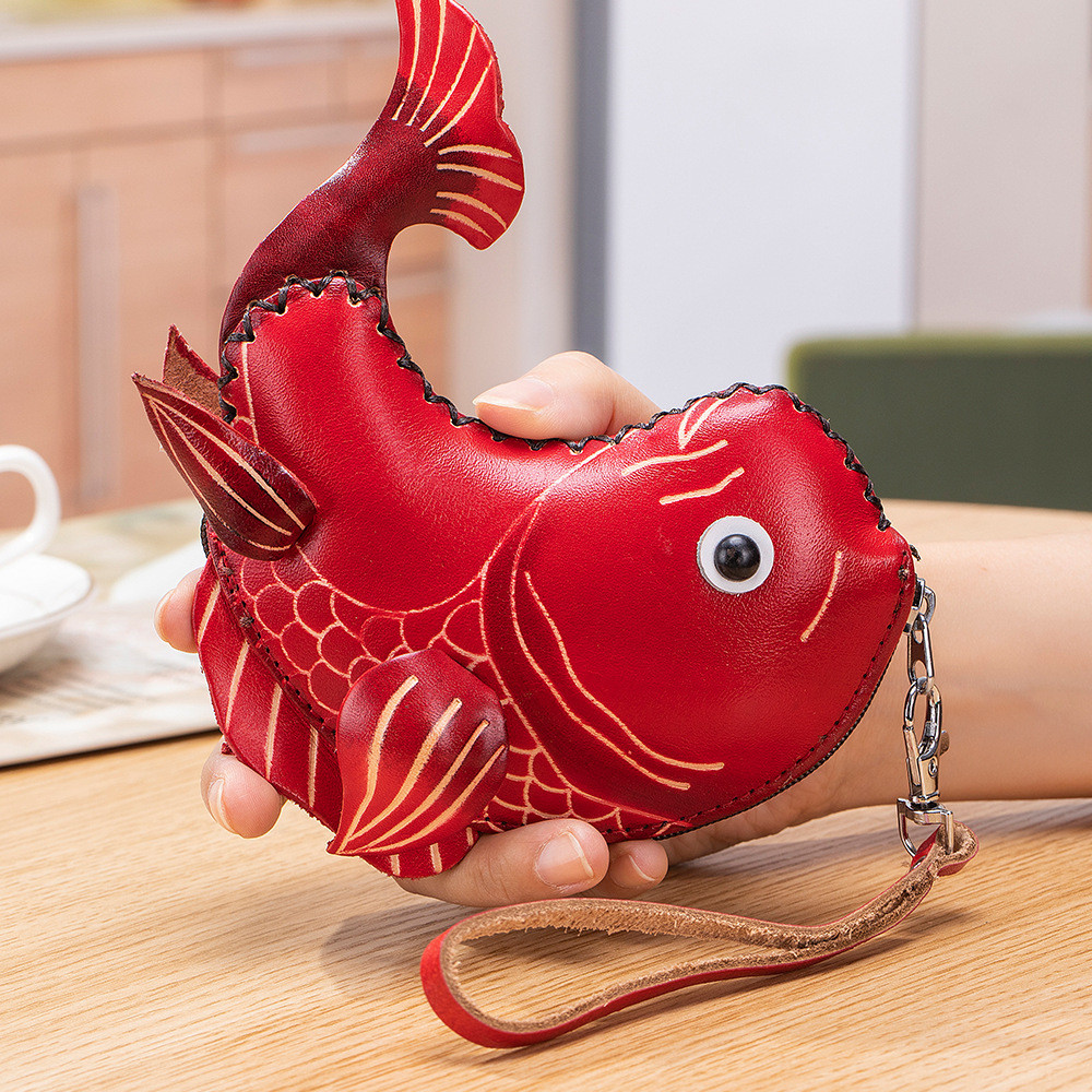 Cowhide Coin Purses Handmade Wrist Coin Pouch Genuine Leather Animal ...