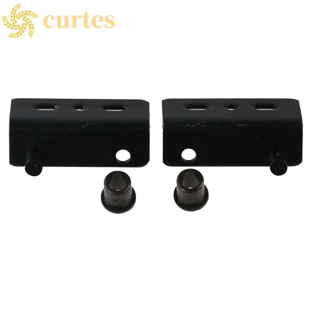 CURTES 2pcs Pivot Hinges, Black/Silver Stainless Steel Concealed Shaft ...