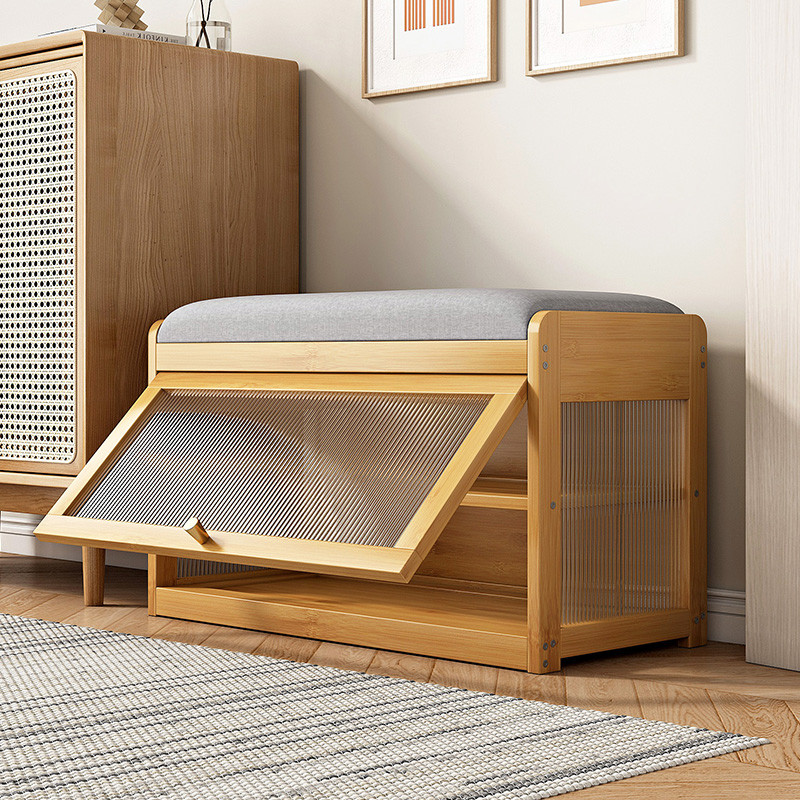 Shoe Changing Bench Household Door Bench Integrated Shoe Cabinet Solid ...