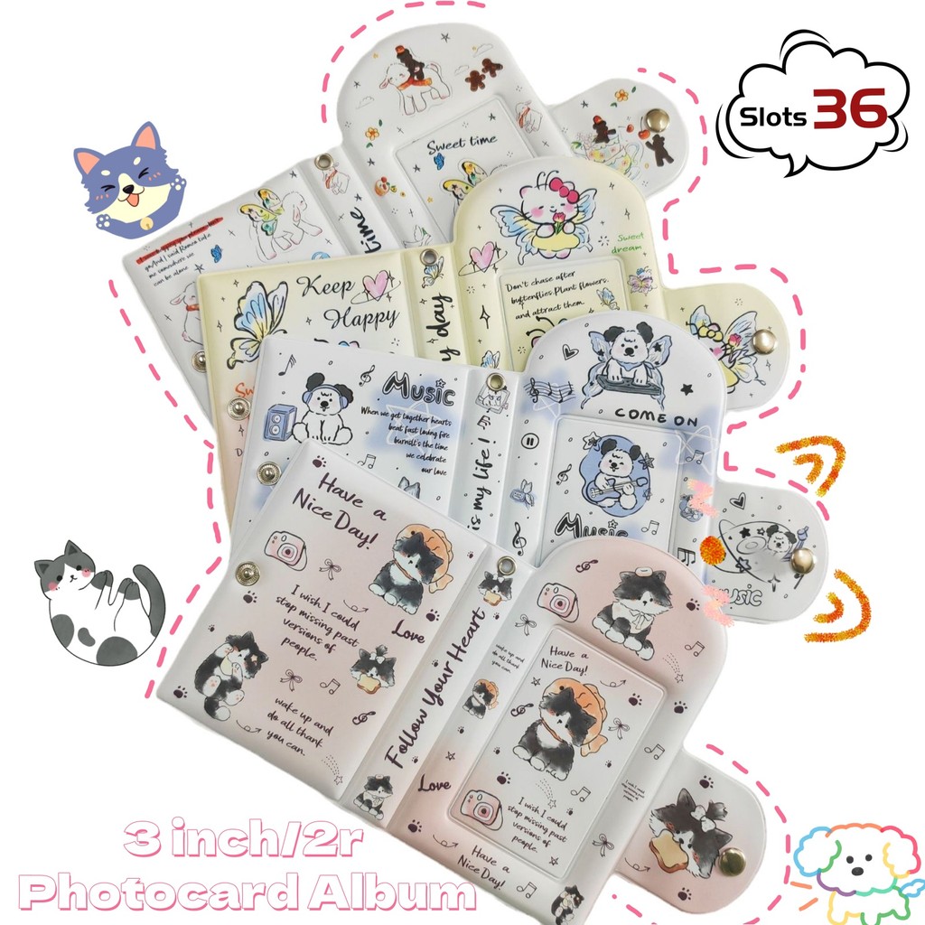 Cute Cat 3 inch/2r Photocard Album Star Chasing Double-Sided 36 Solts ...