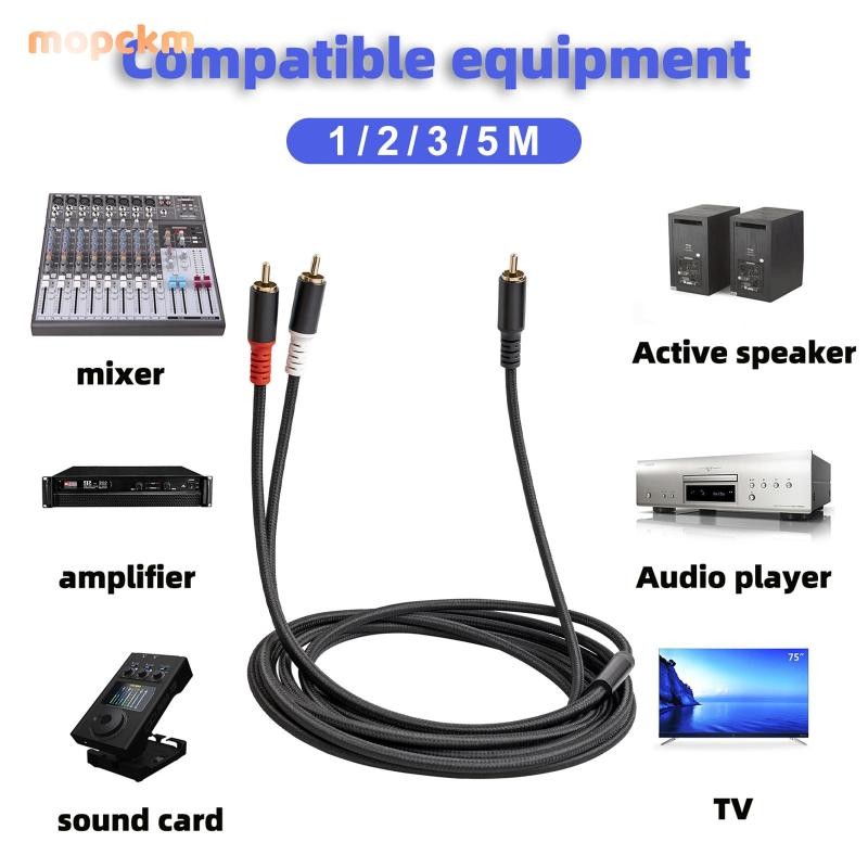 [mopckm] RCA to 2RCA Subwoofer Cable Sound RCA Connector for Home TV ...