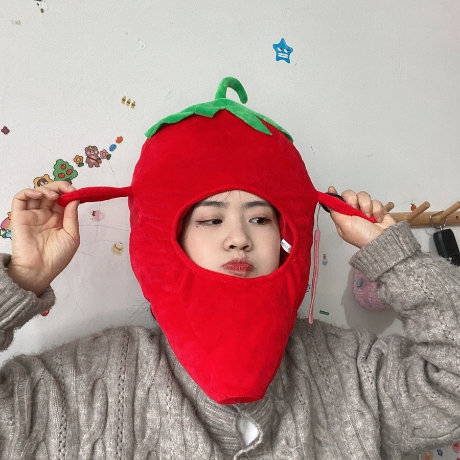 Funny Cute Cartoon Vegetable Red Pepper Headgear Hat Photo Show Props ...
