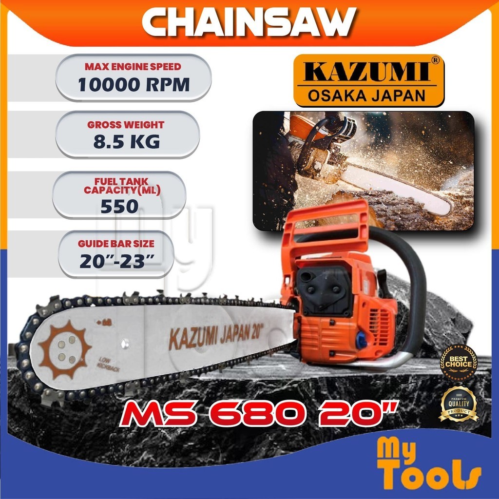 Mytools Kazumi MS680/ MS680 20inch/ 20" 68cc Portable Chainsaw (Japan Technology) | Shopee Malaysia