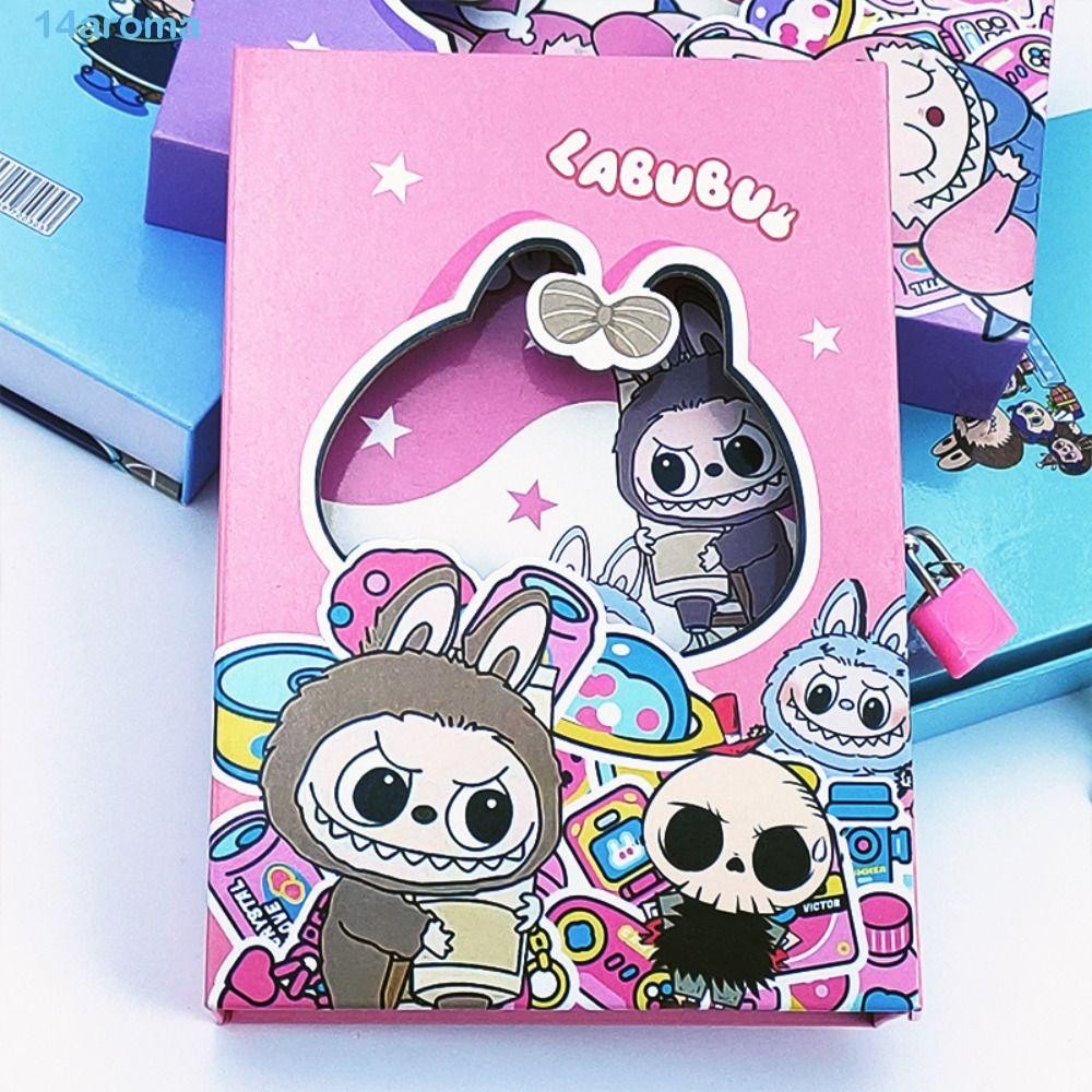 AROMA Notebook With Key Lock, Kawaii Cartoon Labubu Diary Notepad ...