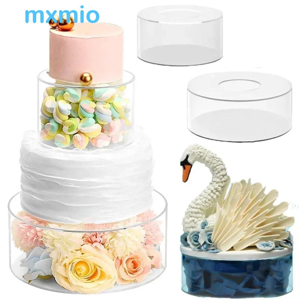 MXMIO Cake Stand, Refillable Clear Cake Display Board, Commercial Round ...