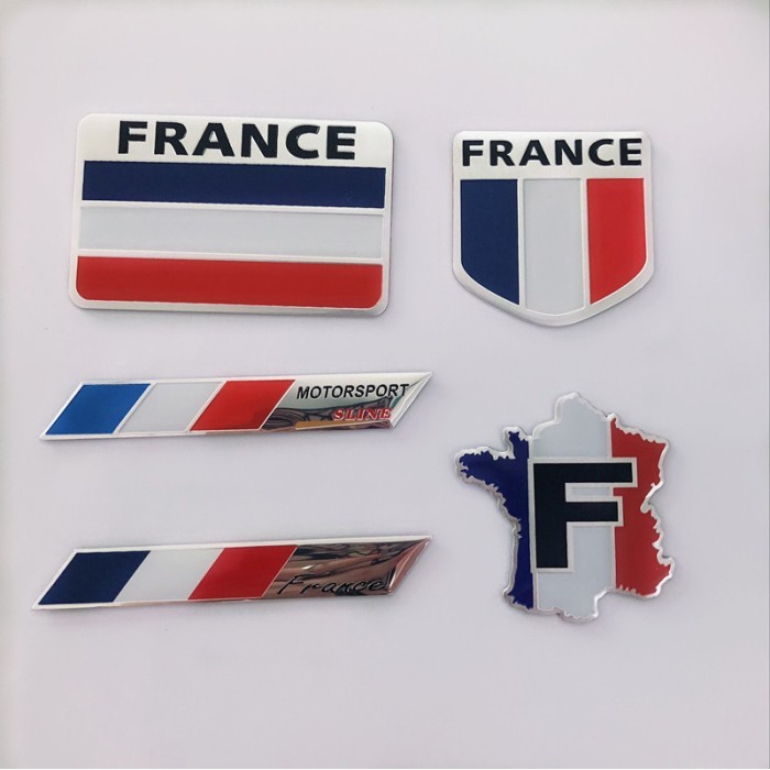 Aluminum Emblem Sticker for Car Motorcycle France Flag 3D Embossed ...