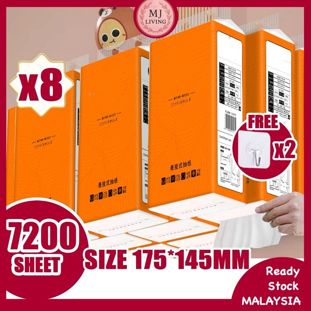 4 Ply/7200 Sheets Wall Hanging Soft Facial Tissue Deluxe Paper Air ...