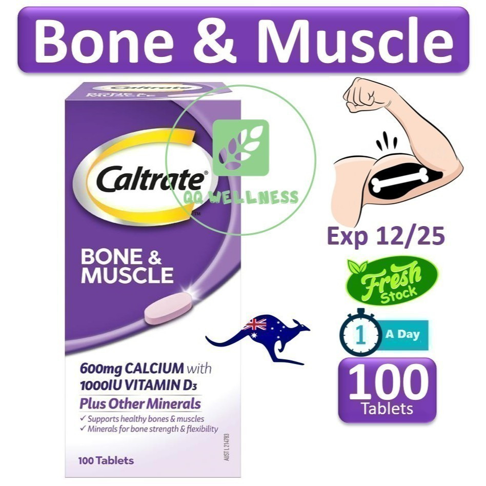 Caltrate Bone and Muscle Health 100 Tablets Calcium Vitamin D Minerals ...