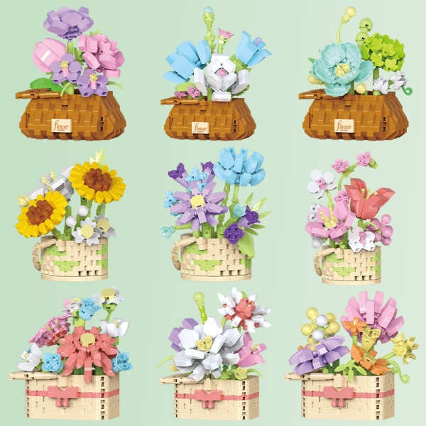 lego flower Hiasan Bunga Kreatif DIY Teka-teki kanak-kanak memasang ...