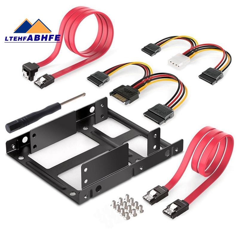 2 Bay 2.5 to 3.5 Inch External HDD SSD Metal Mounting Kit Hard Drive Adapter Bracket with SATA ...