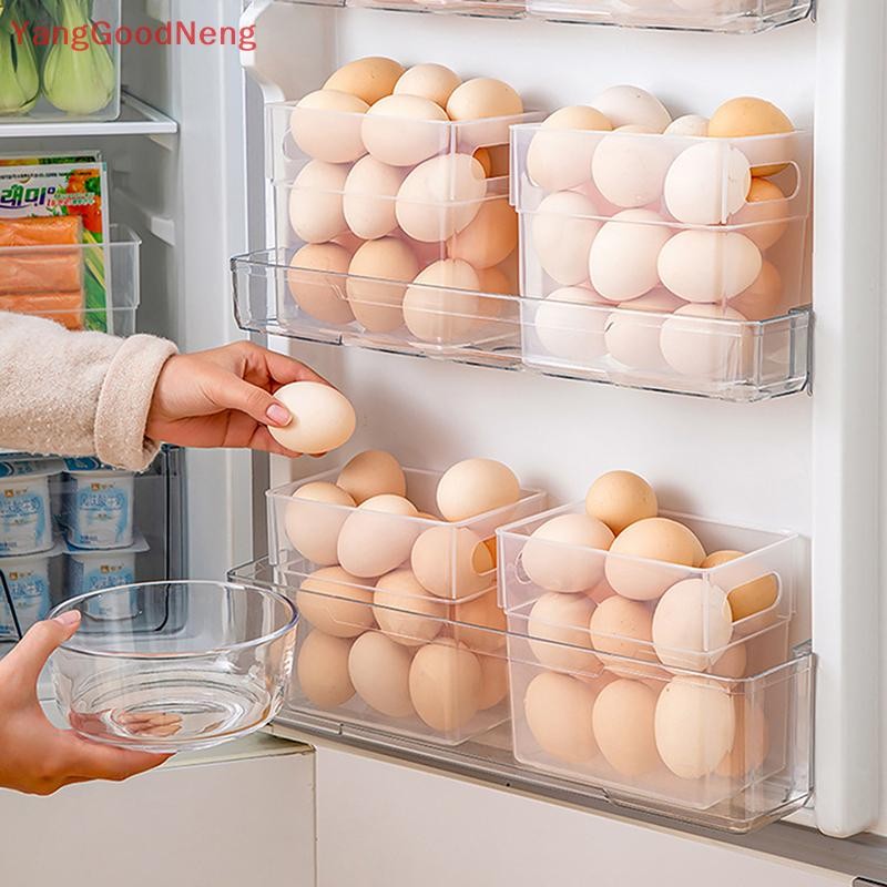 (YGN) Egg Container Refrigerator Food Storage Box Fruit Vegetable Fresh-keeping Box Fridge Side ...